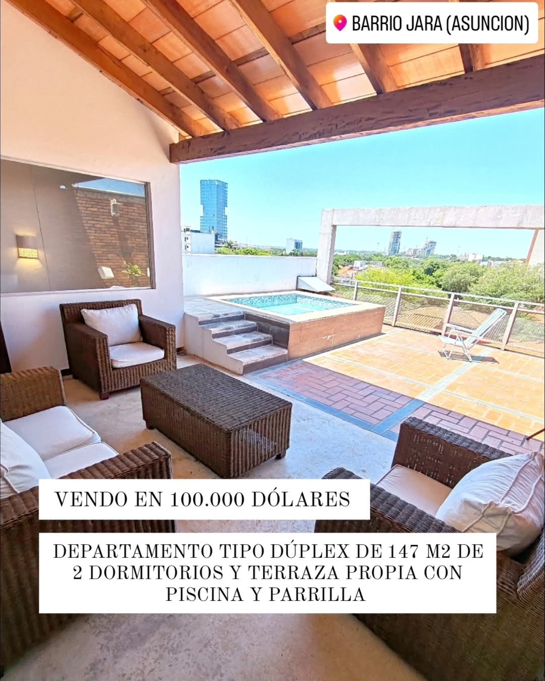 VENDO DEPARTAMENTO DE 2 DORMITORIOS CON PISCINA Y PARRILLA EN BARRIO JARA!!! . Ref #J40F5E ...