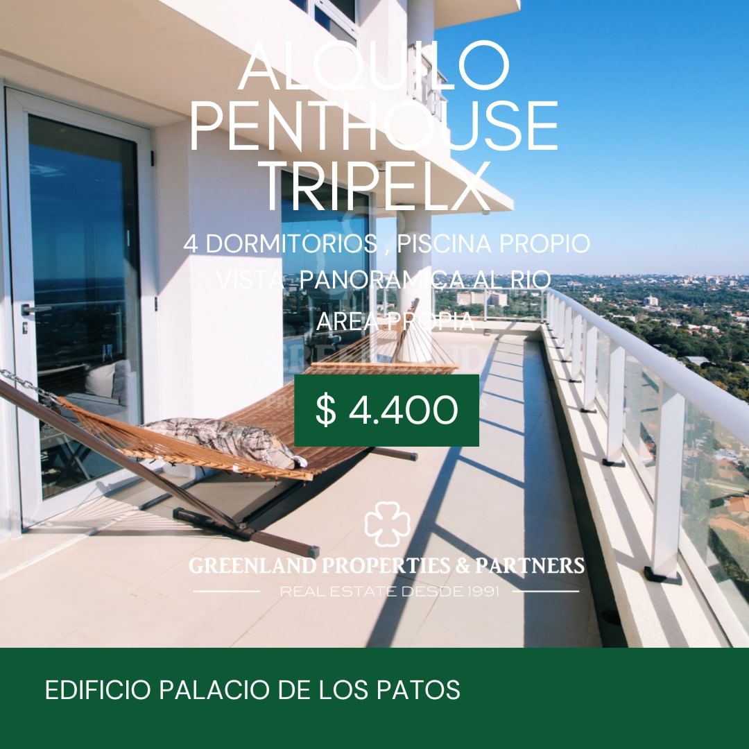 Alquilo Penthouse en Palacio de los Patos. Ref #QFEBB6 - infocasas.com.py