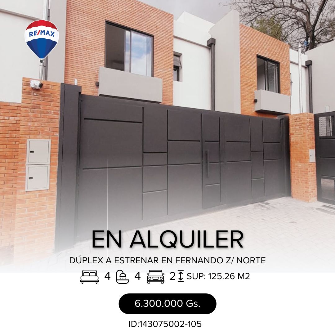 ALQUILO DÚPLEX A ESTRENAR EN FERNANDO DE LA MORA Z/ NORTE. Ref #BABB9C - infocasas.com.py