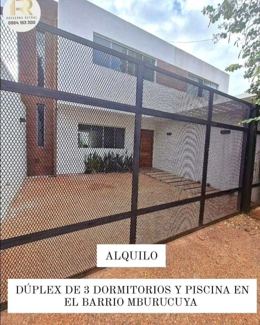 ALQUILO DÚPLEX EN BARRIO MBURUCUYA CON 3 DORMITORIOS, 2 COCHERAS Y PISCINA!!. Ref #JCF8CF ...