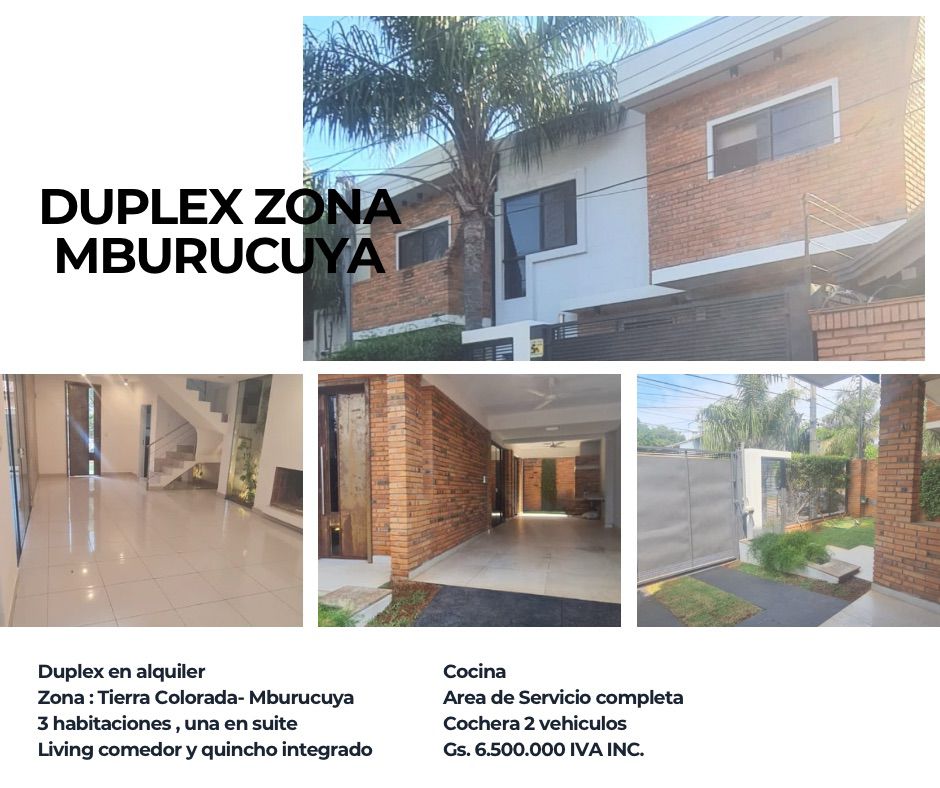 ALQUILO DUPLEX ZONA TIERRA COLORADA MBURUCUYA. Ref #M1EAC3 - infocasas.com.py