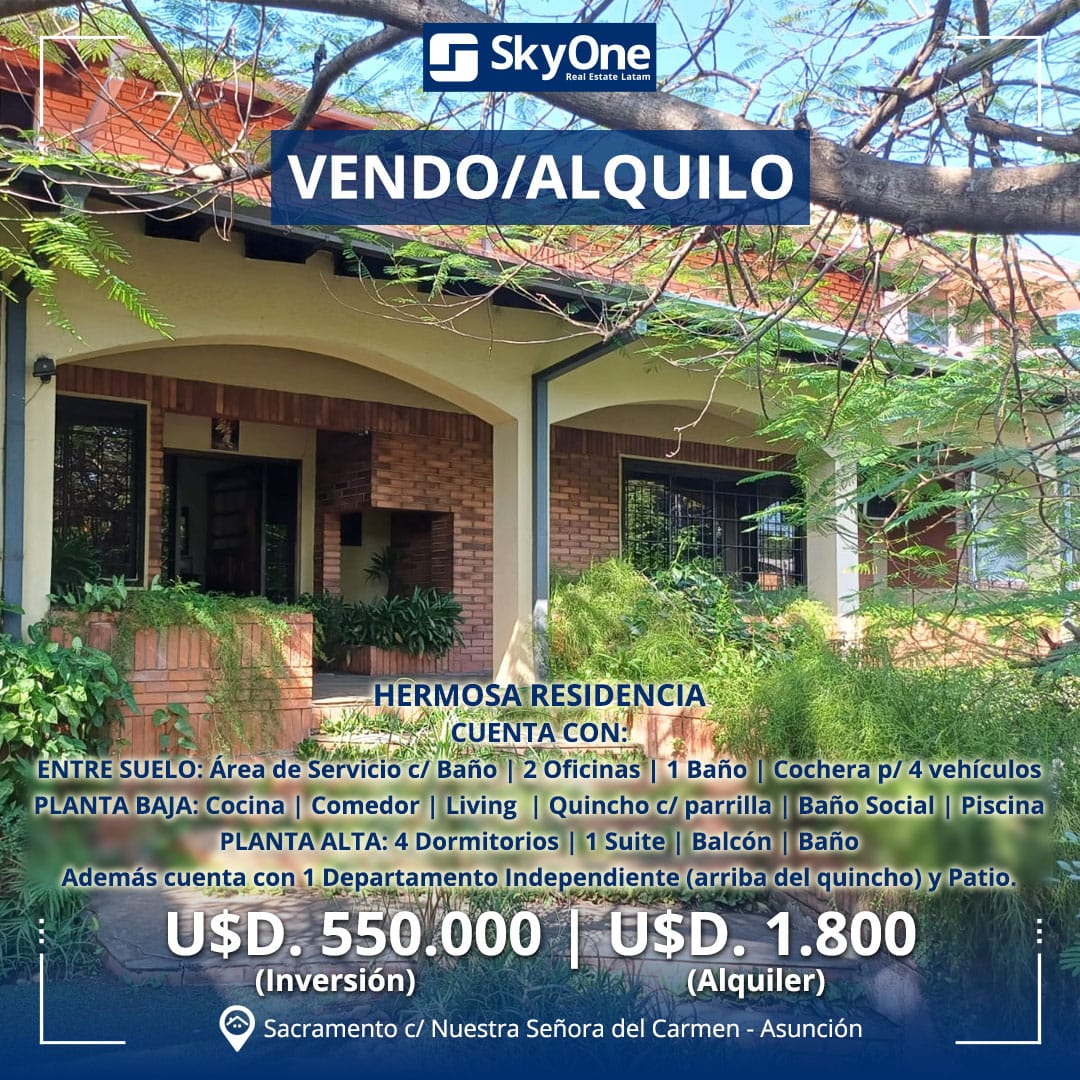 Alquilo / Vendo Hermosa Residencia!!. Ref #SD3595 - infocasas.com.py