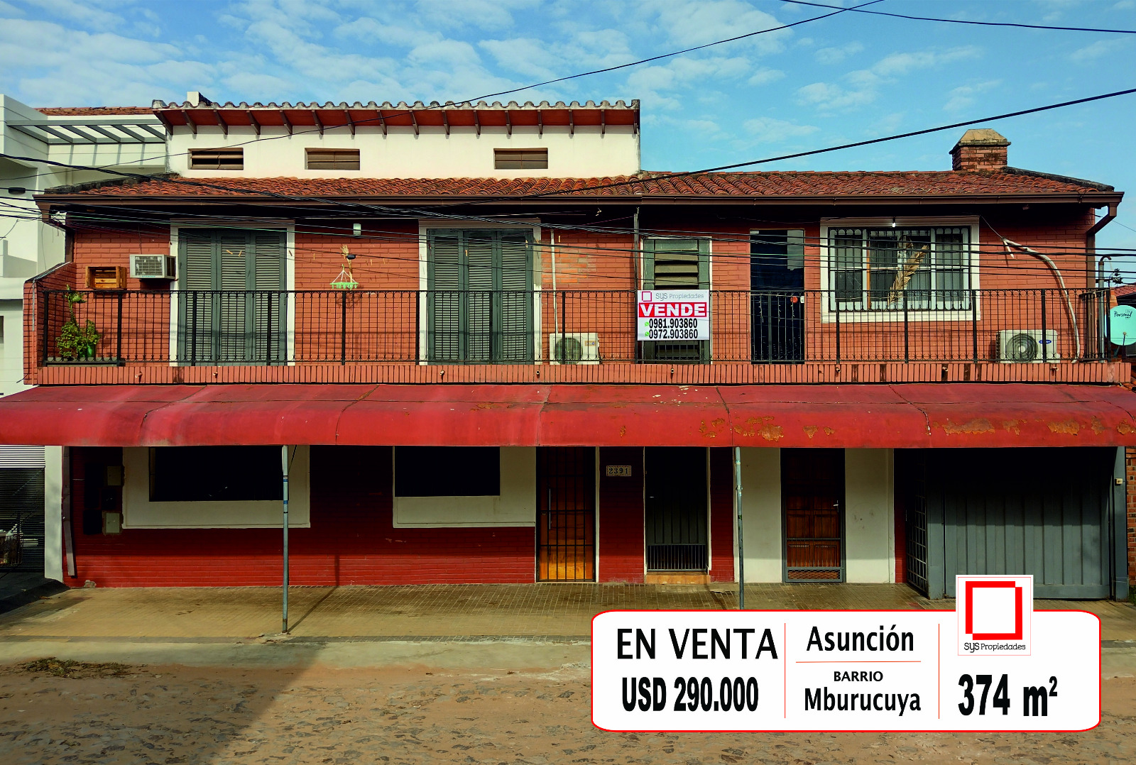 CASA Bo. MBURUCUYA - 374 m2 Terreno - a 2 cuadras de MOLAS LOPEZ. Ref #FD0365 - infocasas.com.py