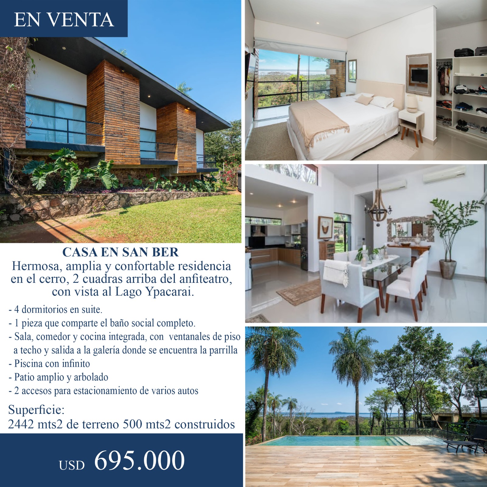 Vendo hermosa Residencia en San Bernardino . Ref #MA82E4 - infocasas.com.py