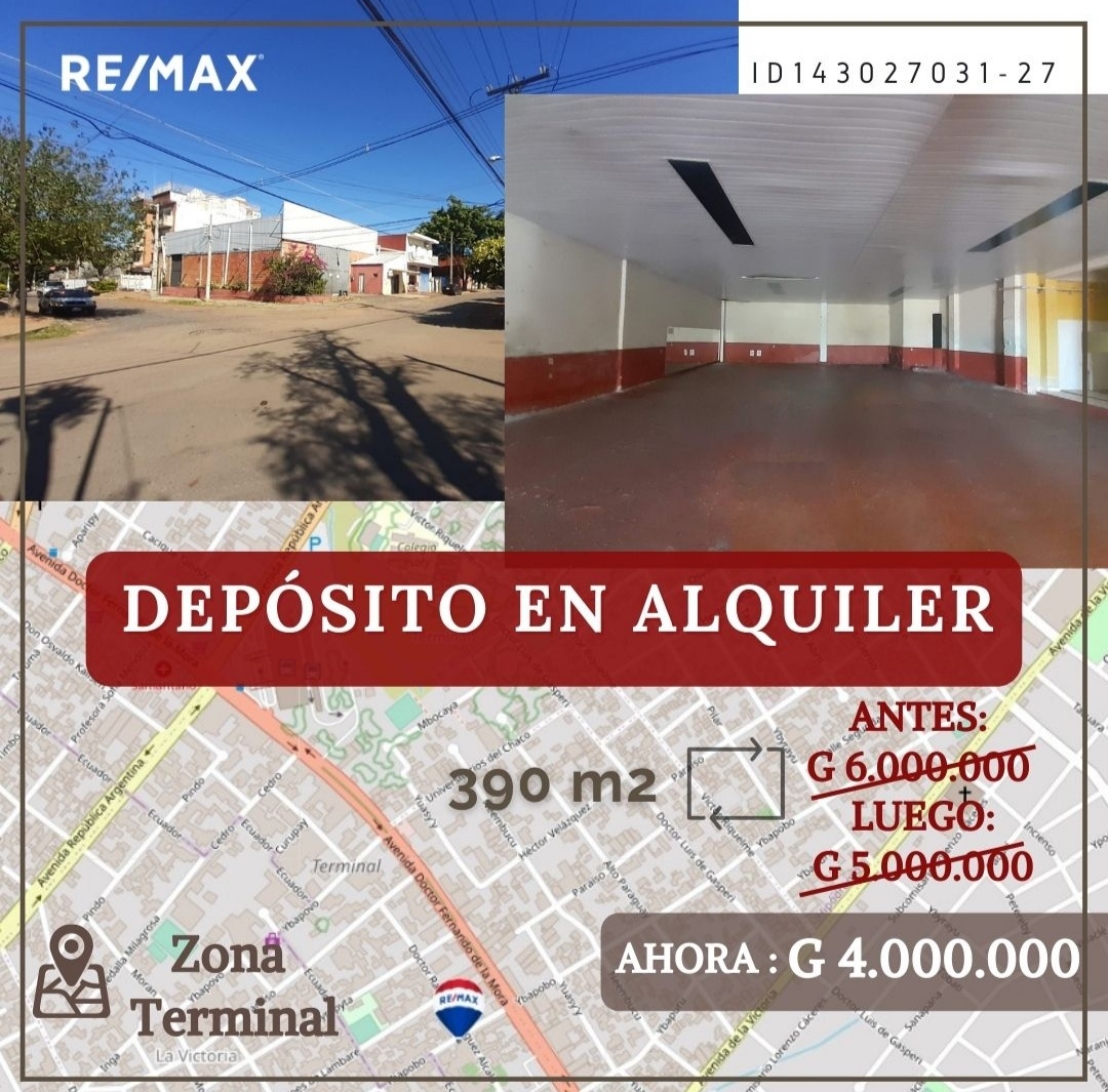 Depósito en Zona Terminal de Asunción en alquiler. Ref #I1ADD