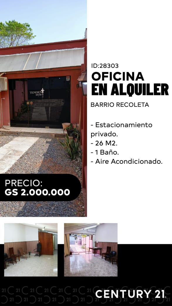 ALQUILO OFICINA EN BARRIO RECOLETA . Ref #MBE976 - infocasas.com.py