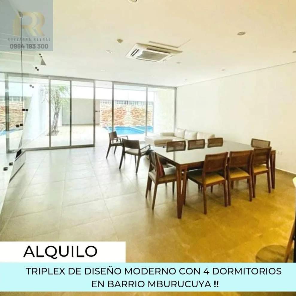 ALQUILO TRIPLEX DE DISEÑO MODERNO CON 4 DORMITORIOS EN BARRIO MBURUCUYA!!. Ref #BB5D51 ...