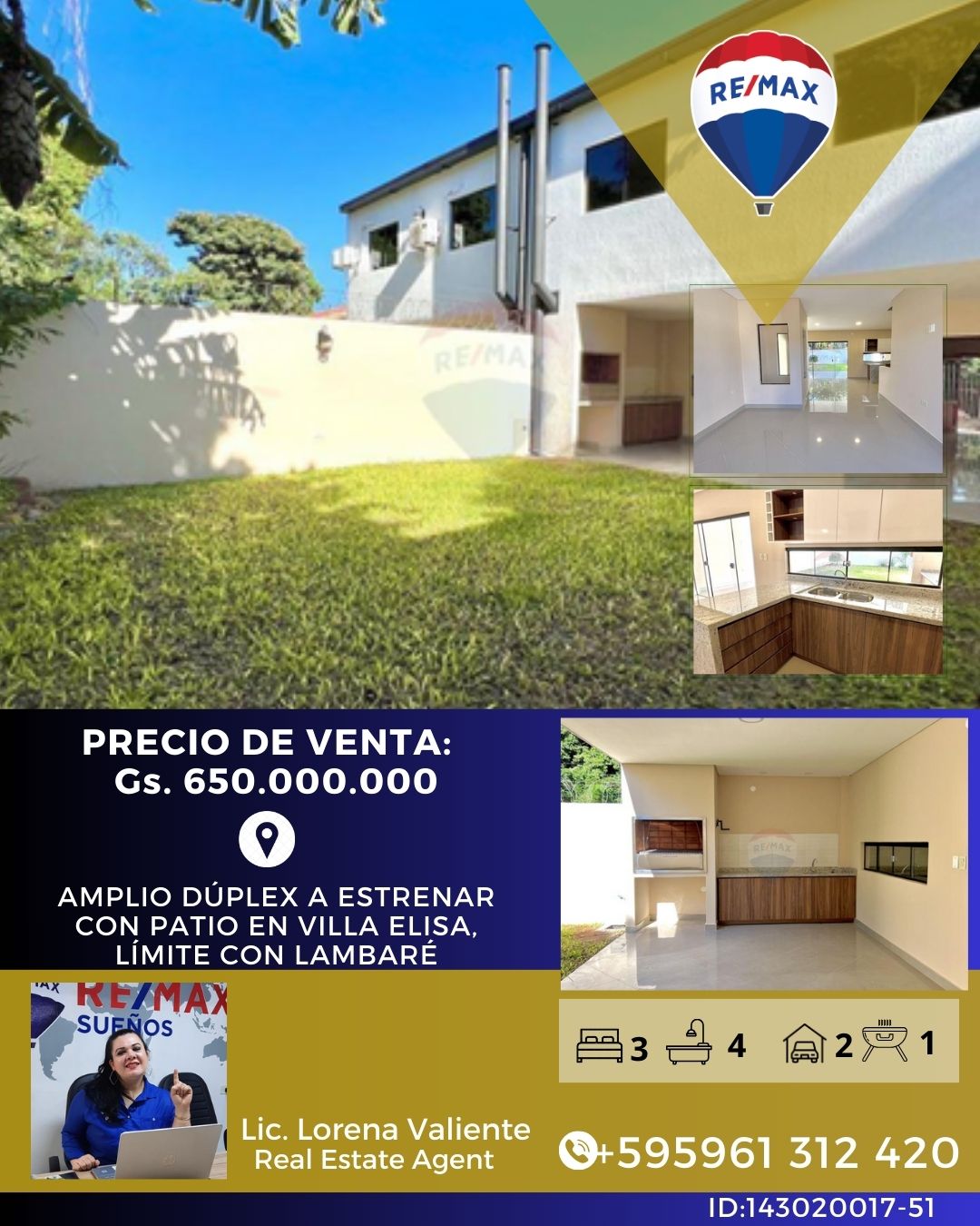 Amplio dúplex a estrenar en Villa Elisa, límite con Lambaré. Ref #P171FD