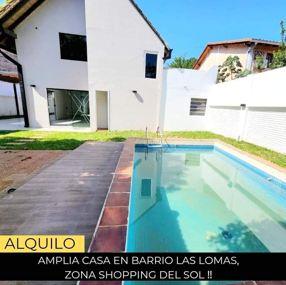 ALQUILO AMPLIA CASA EN LAS LOMAS, ZONA SHOPPING DEL SOL‼️. Ref #VDF05F - infocasas.com.py