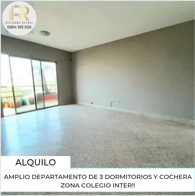 ALQUILO AMPLIO DEPARTAMENTO DE 3 DORMITORIOS CON COCHERA Z/ COLEGIO INTER!!. Ref #D1BE56 ...