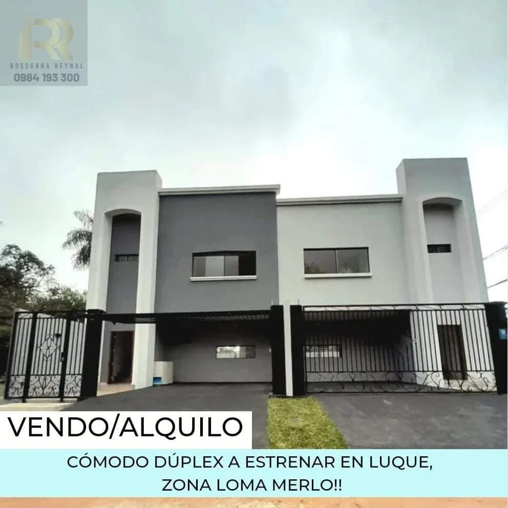 VENDO/ALQUILO AMPLIO DÚPLEX A ESTRENAR EN LUQUE, LOMA MERLO ‼️. Ref #K25BBA - infocasas.com.py