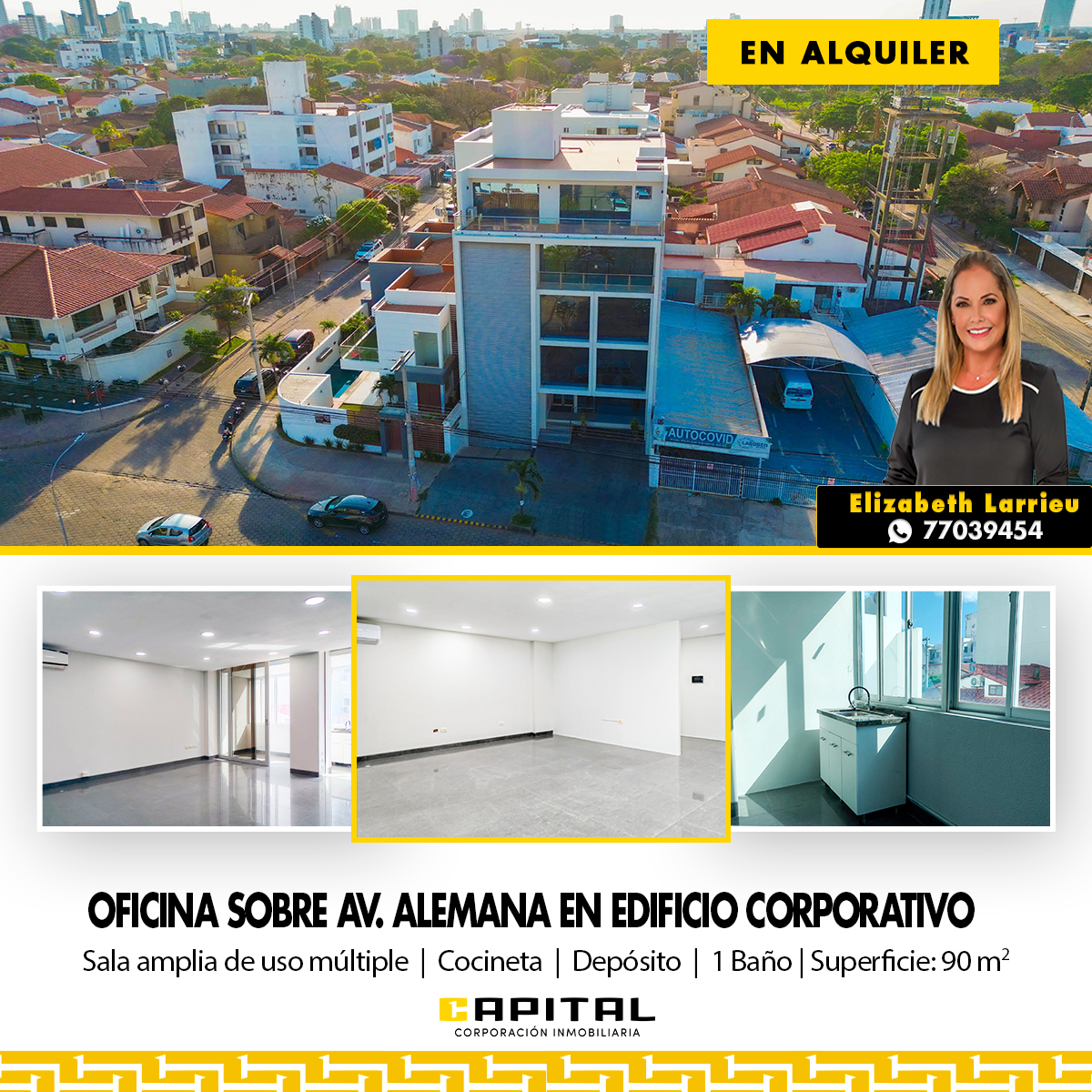 Oficina en edificio corporativo en alquiler sobre Av Alemana. Ref #U37A82