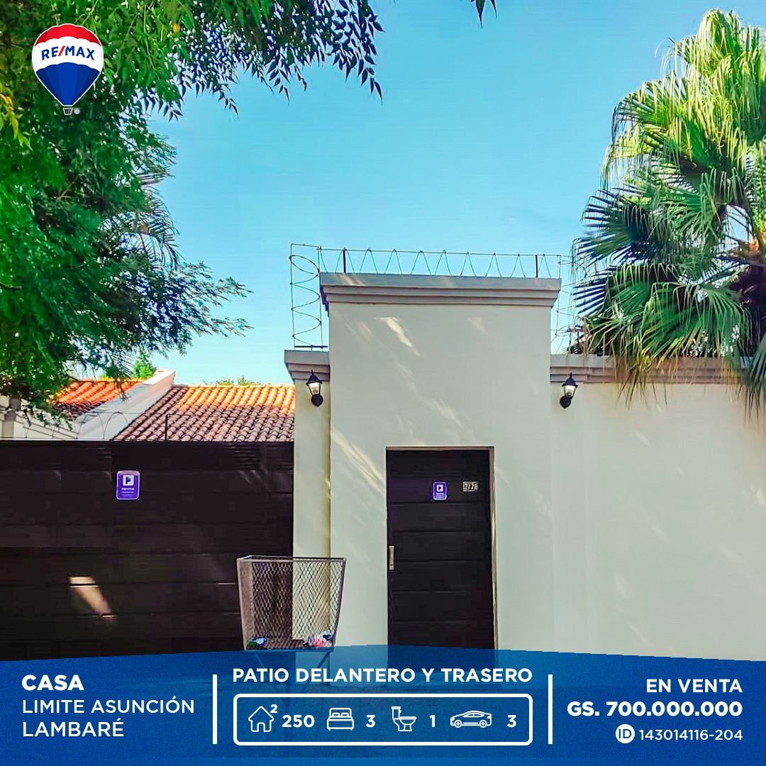 VENDO HERMOSA CASA EN LAMBARE LIMITE CON ASUNCION!!. Ref #G62C3C - infocasas.com.py