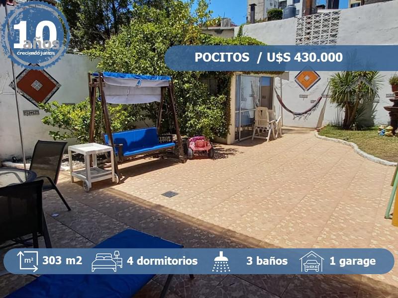 Casa en Pocitos de 4 dormitorios, fondo, jardín y garage.. Ref #PBF4E1 - infocasas.com.uy