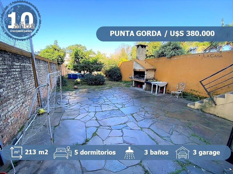 Casa en Punta Gorda 5 Dormitorios, Fondo, Garaje x 3. Ref #M9EA7F - infocasas.com.uy